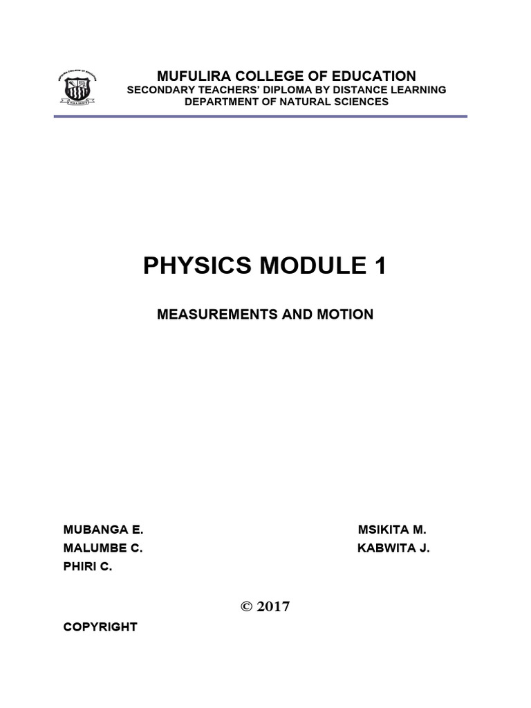 Physics Module 1-2018 | PDF | Significant Figures | Trigonometry