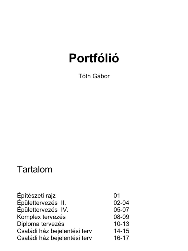 Tóth Gábor Portfólió | PDF