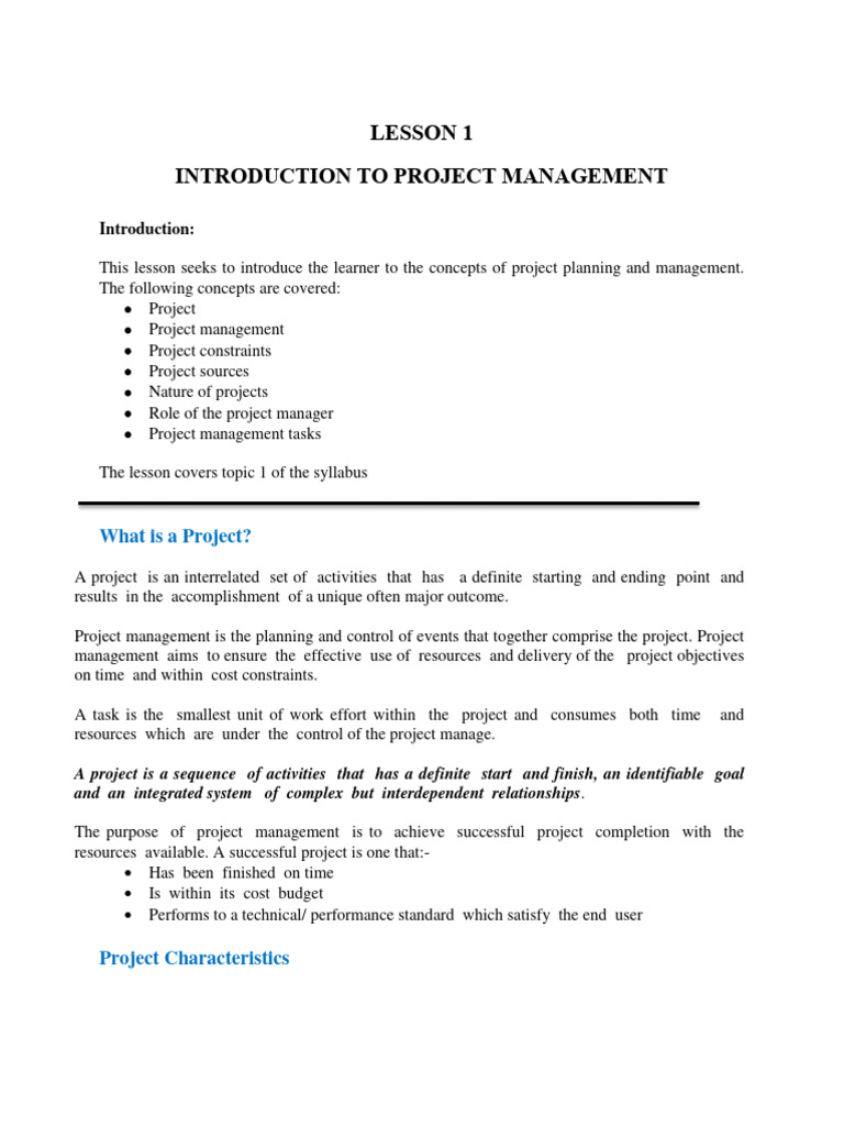 Lesson 1 - Introduction | PDF | Project Management | Top Down And ...