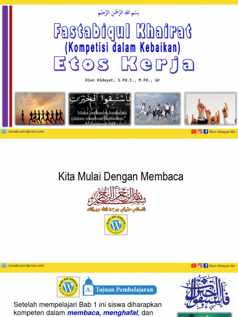 Bab 1 Fastabiqul Khairat Dan Etos Kerja | PDF