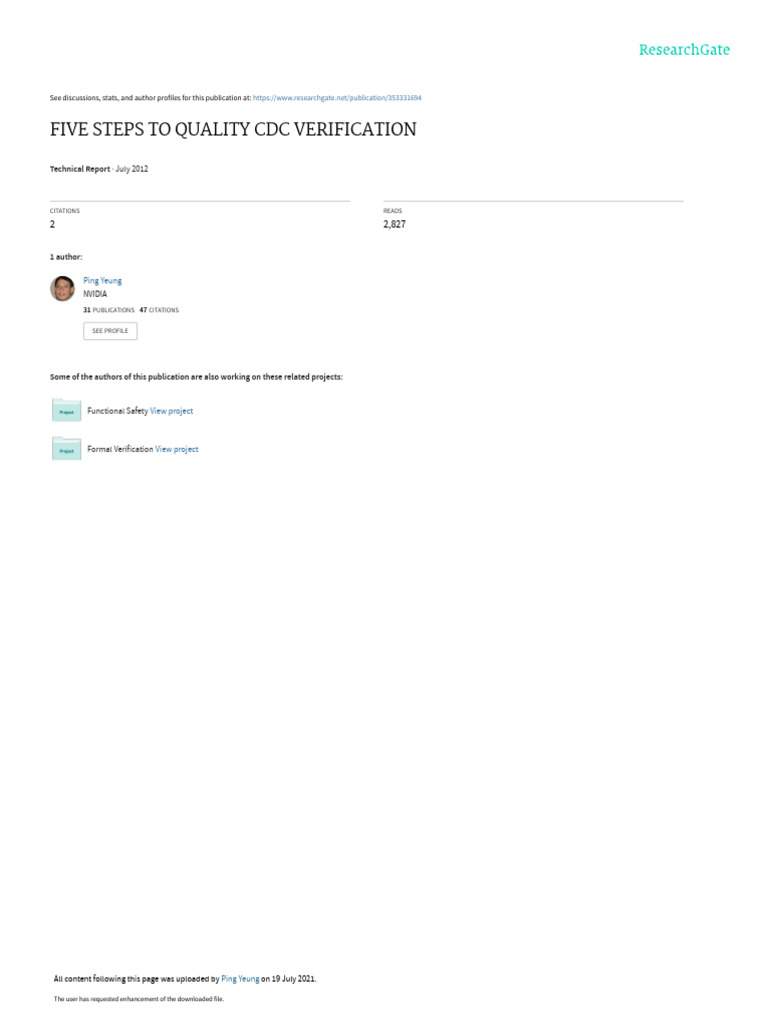 Mentor Technical Paper - Five Steps To Quality CDC Verification | PDF | Formal Verification ...