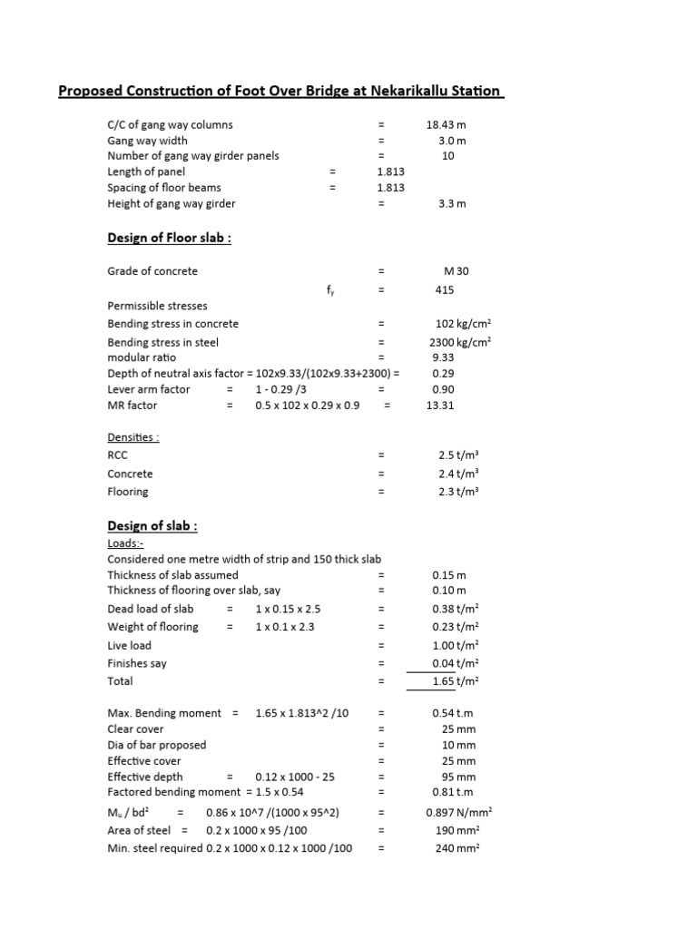 FOB at Nekarikallu Station | PDF | Bending | Beam (Structure)
