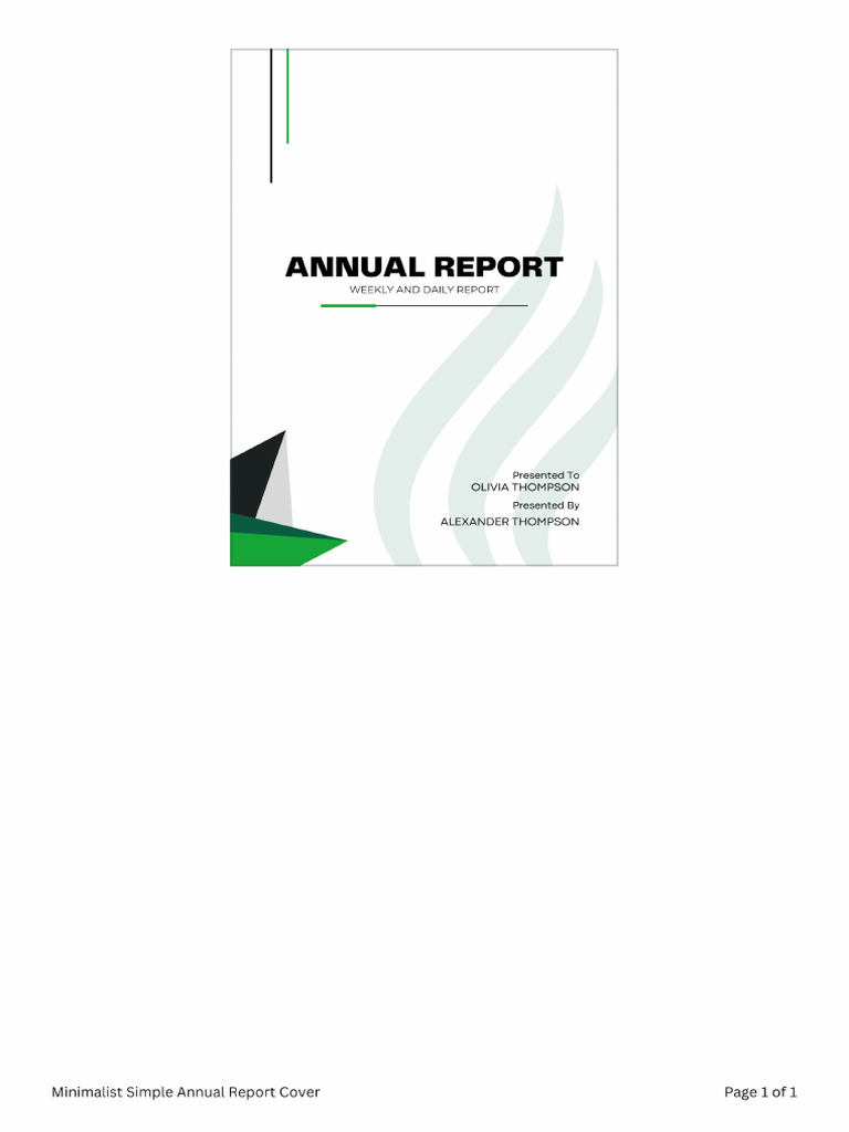 Minimalist Simple Annual Report Cover | PDF