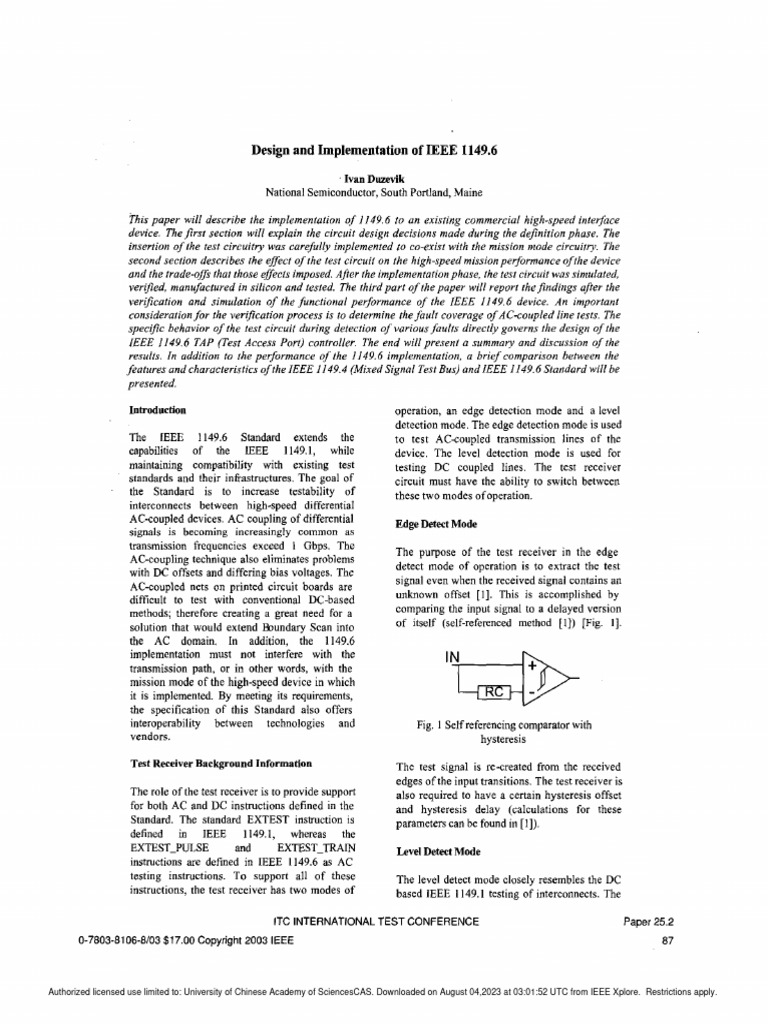 Design and Implementation of IEEE 1149.6 | PDF | Electronic Circuits ...