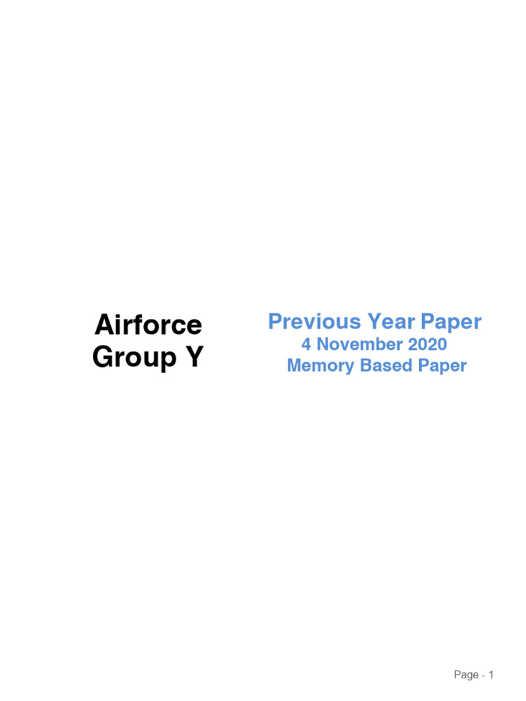 Airforce Group Y: Previous Y Ear P Aper | PDF | Question | Linguistics