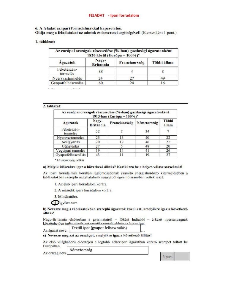 Ipari forradalom_feladat (1) | PDF