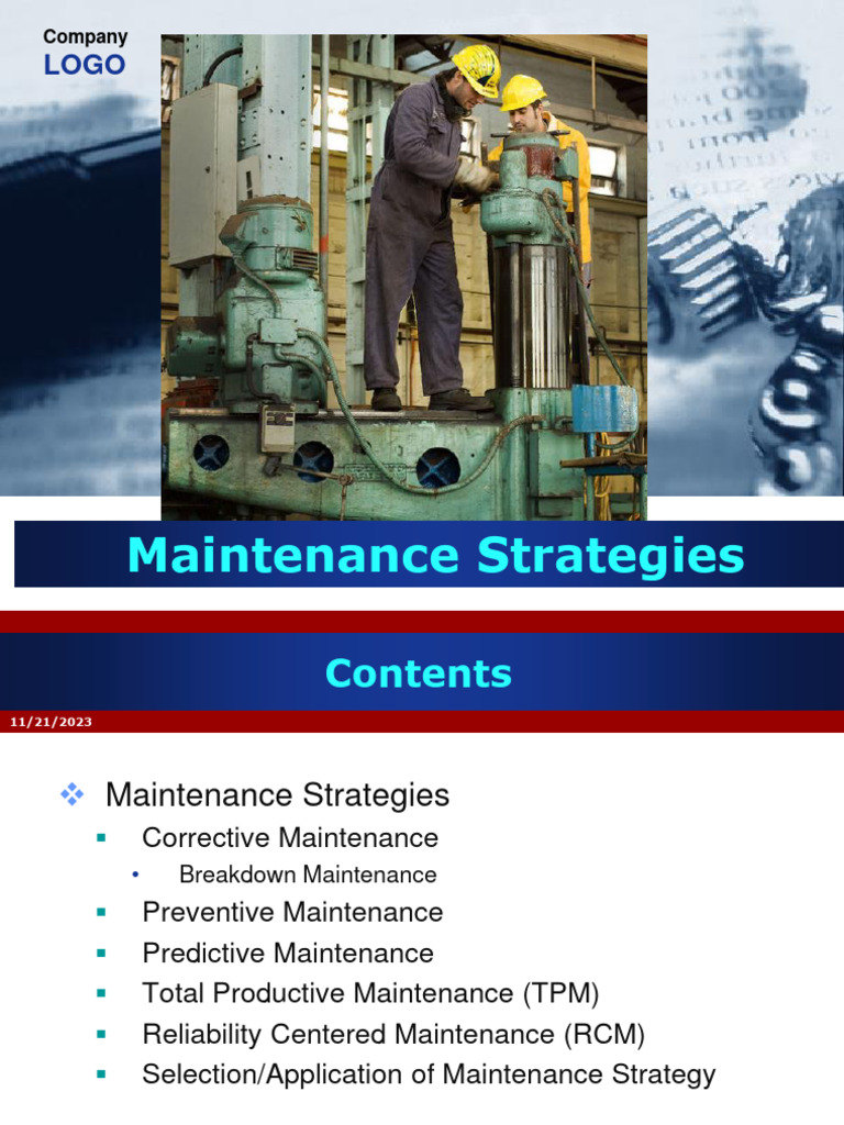 Maintenance Strategies L04 | PDF | Reliability Engineering | Business Process