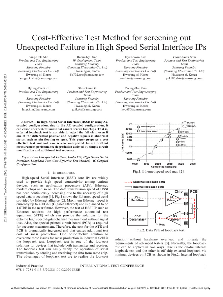 Cost-Effective Test Method For Screening Out Unexpected Failure in High ...