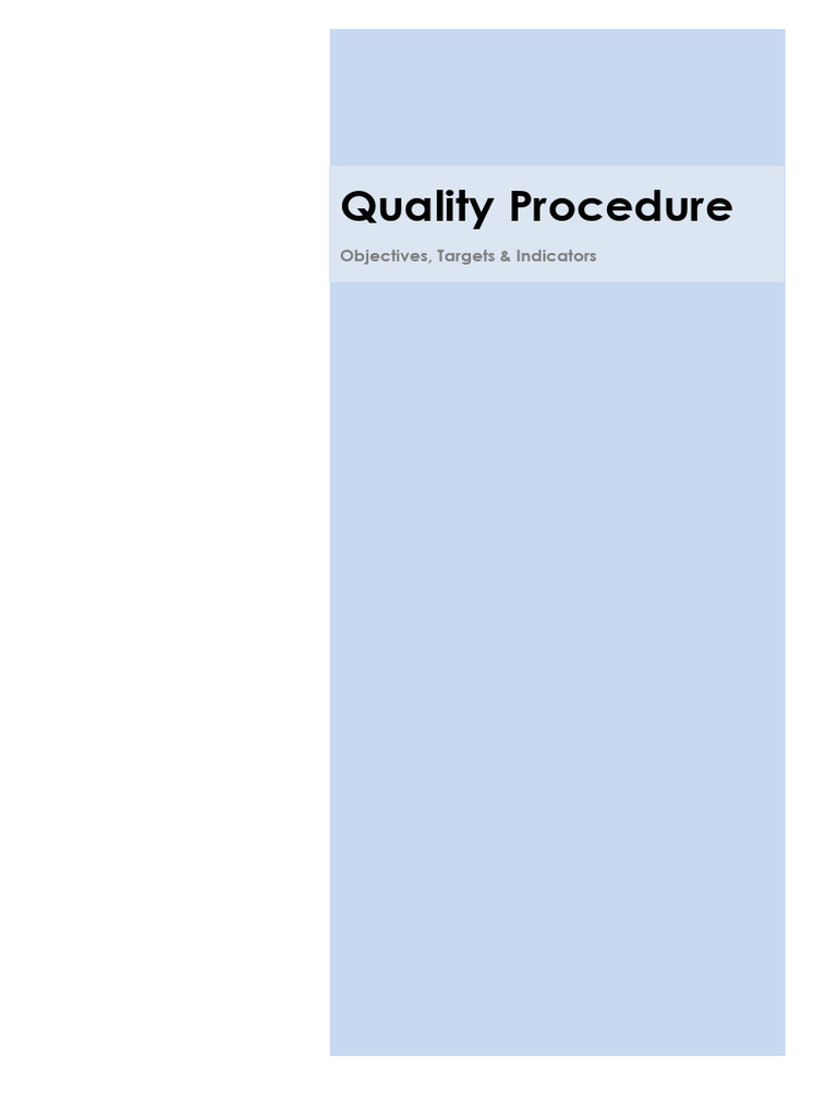Quality Objectives and Performance Indicators | PDF | Performance ...
