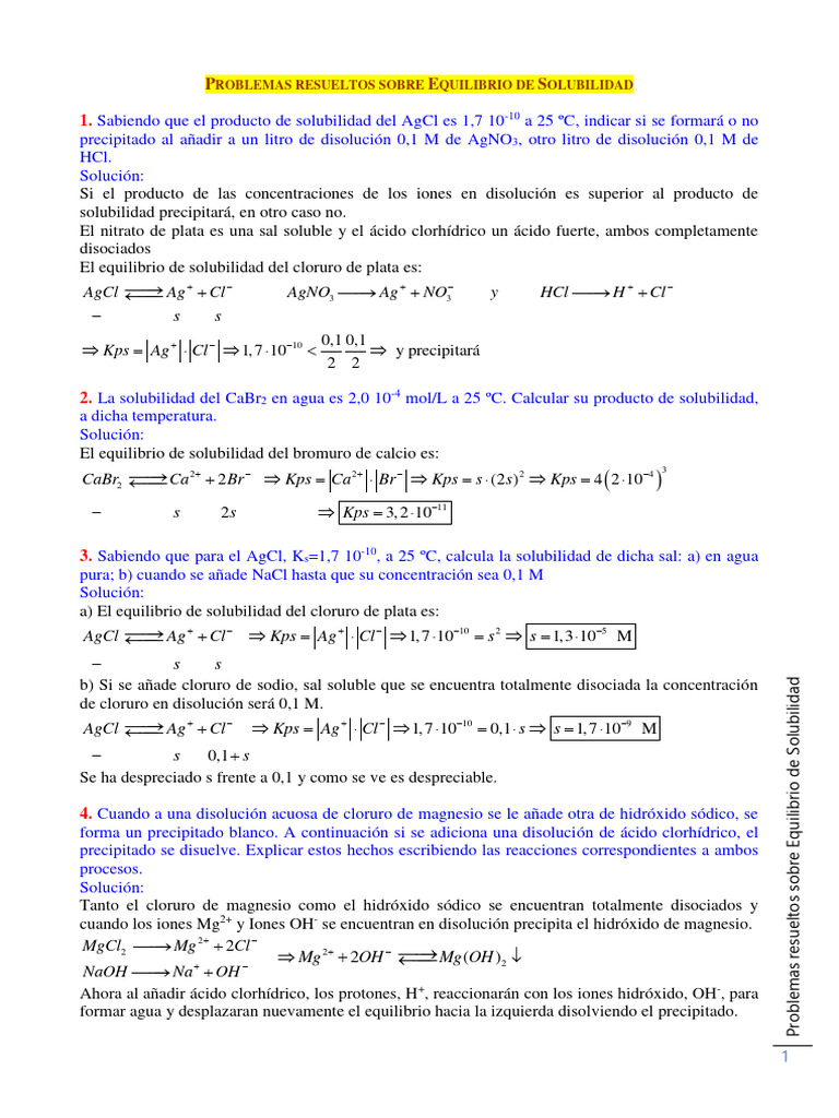 Ep Sol | PDF | Ácido clorhídrico | Solubilidad