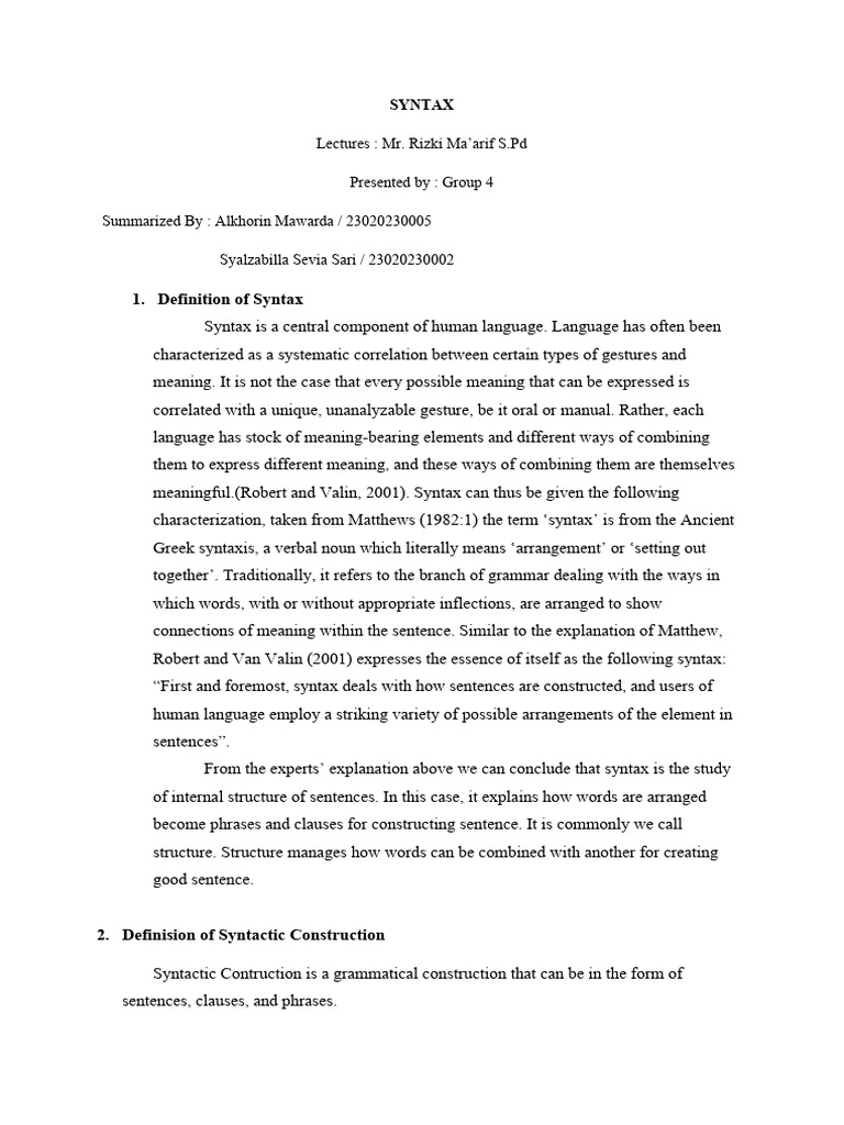 Resume Syntax | PDF | Clause | Phrase