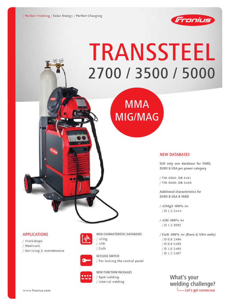 PW FS TransSteel 2700 3500 5000 EN | PDF | Mechanical Engineering | Joining