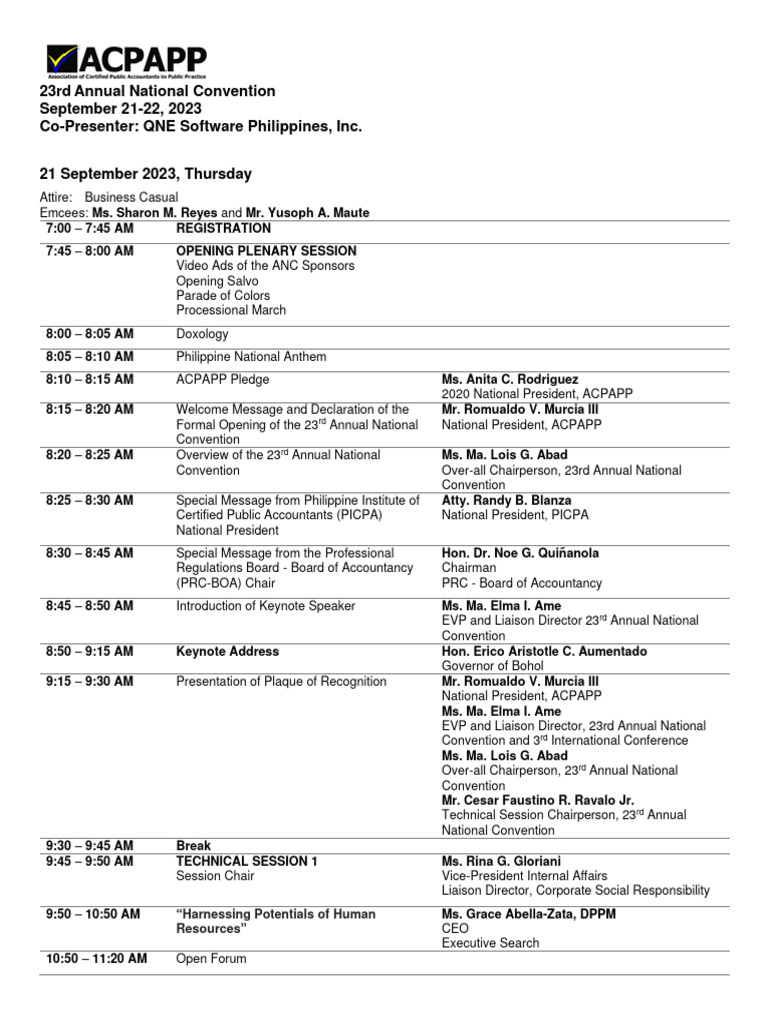 Acpapp 23rd Anc Programme - Final | PDF | Leadership | Government