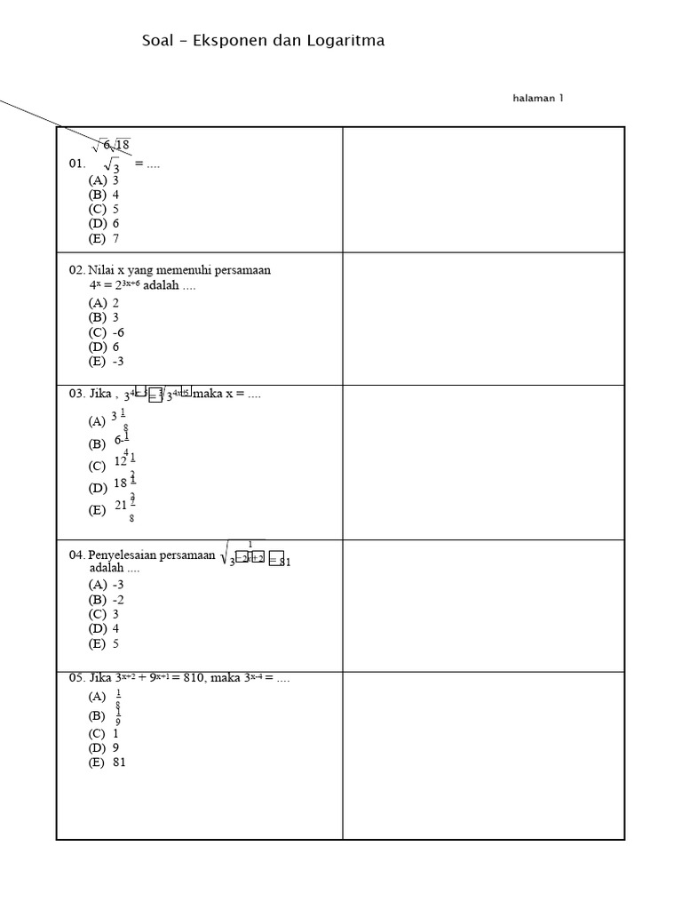 Eksponen Dan Logaritma | PDF