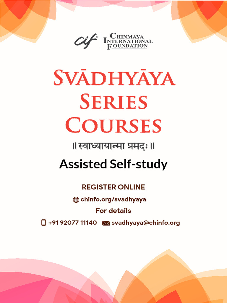 Svadhyaya Courses on Upanishads and Vedanta | PDF | Wellness