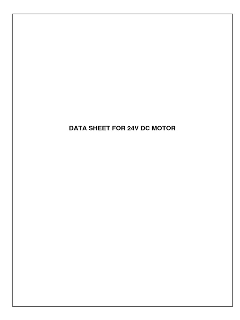 24V DC Motor Data Sheet | PDF | Machines | Components