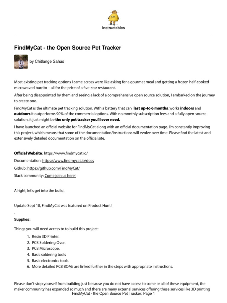 FindMyCat The Open Source Pet Tracker | PDF | Ios | Printed Circuit Board
