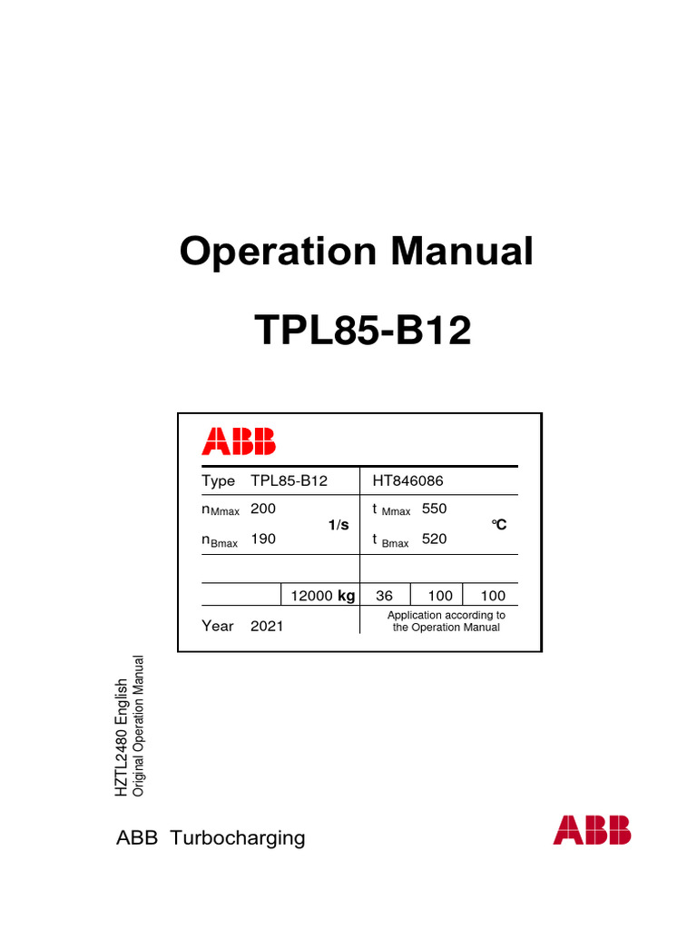 TPL 85 B 12 | PDF | Turbocharger | Mechanical Engineering