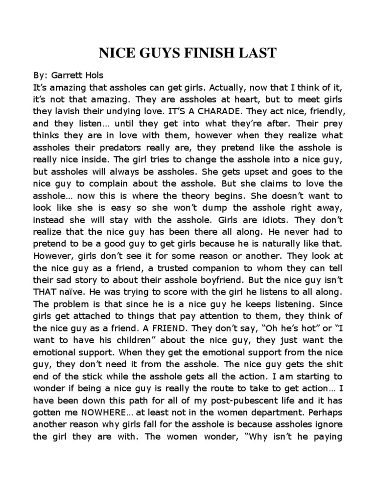 Nice Guys Finish Last | PDF