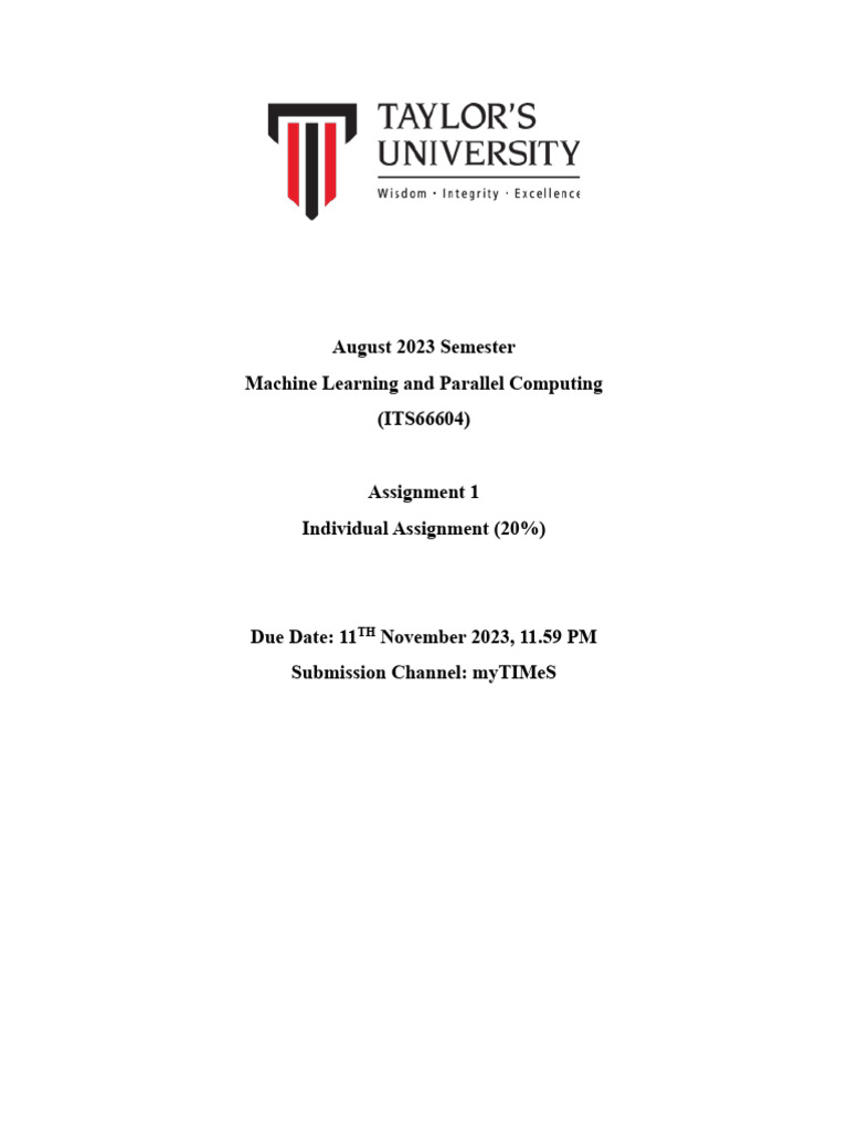 Assignment 1 Individual Assignment | PDF | Machine Learning | Data