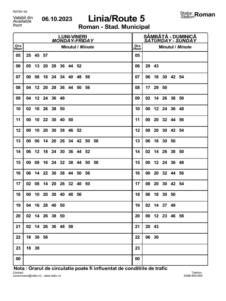 Linia 5 Roman Stad. Municipal Roman | PDF