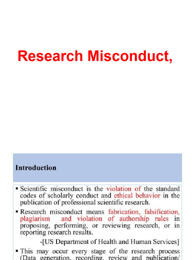 Module-1 (Types of Research Misconduct) | PDF