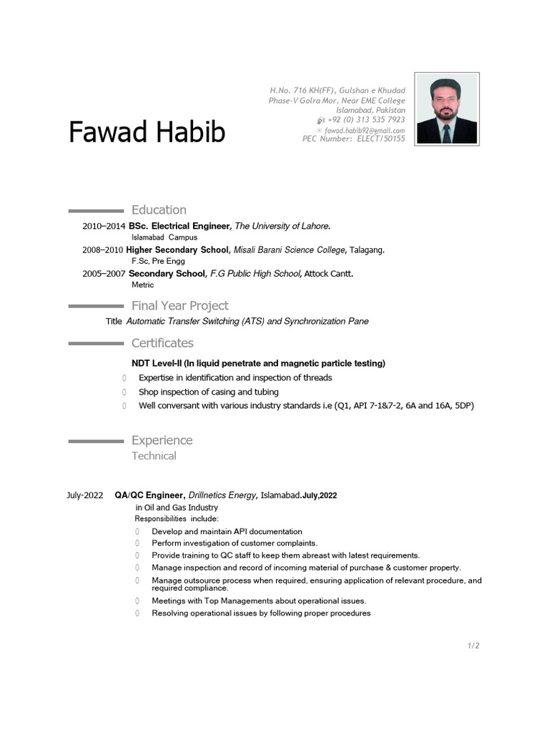 Resum Fawad-New | PDF