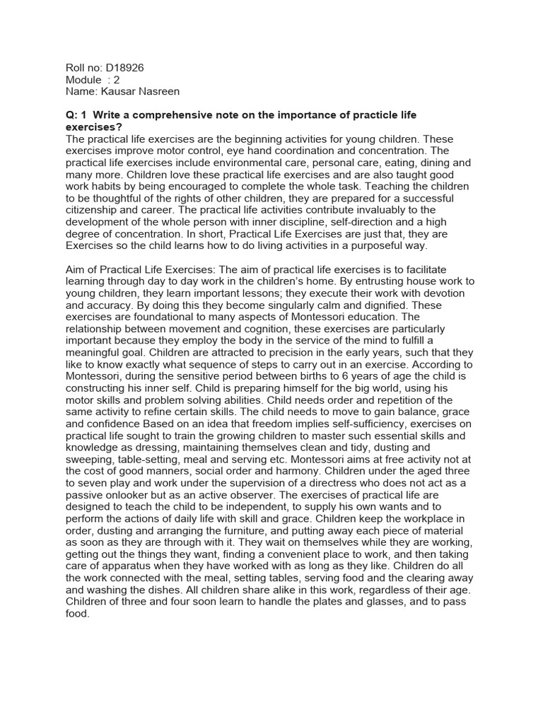 module 2 | PDF | Montessori Education | Teachers