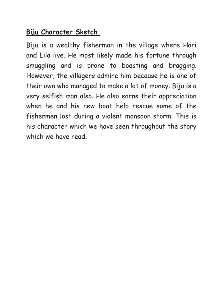 Biju Character Sketch | PDF