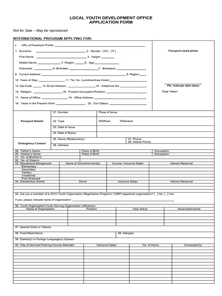 Lydo Application Form 5 | PDF