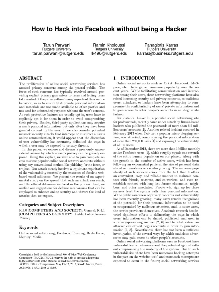 How To Hack Into Facebook Without Being | PDF | Security | Computer ...