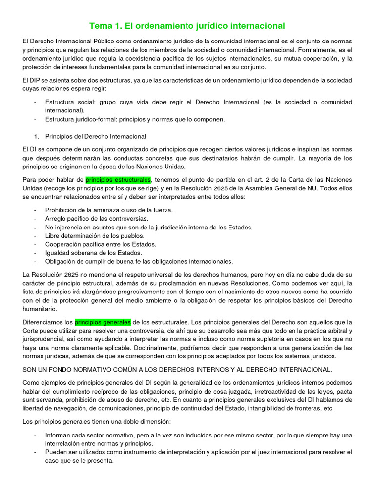 Tema 1 Dip | Descargar gratis PDF | Tratado | Ley internacional