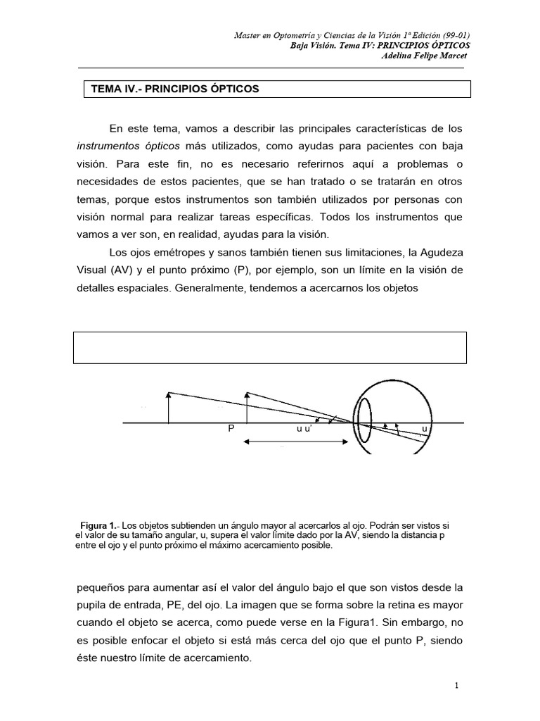 Tema Iv. - Principios Ópticos | PDF | Óptica | Lente de la cámara