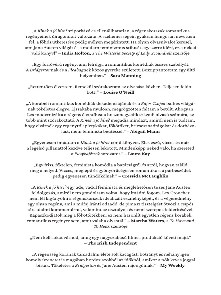 Lex Croucher: Reputation - Kinek A Jó Híre? | PDF