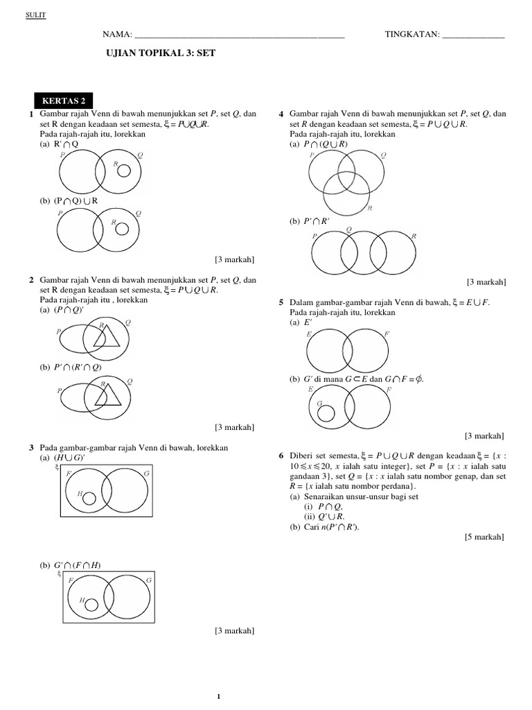 Maths F4 Topical Test 3 P2 - Set | PDF