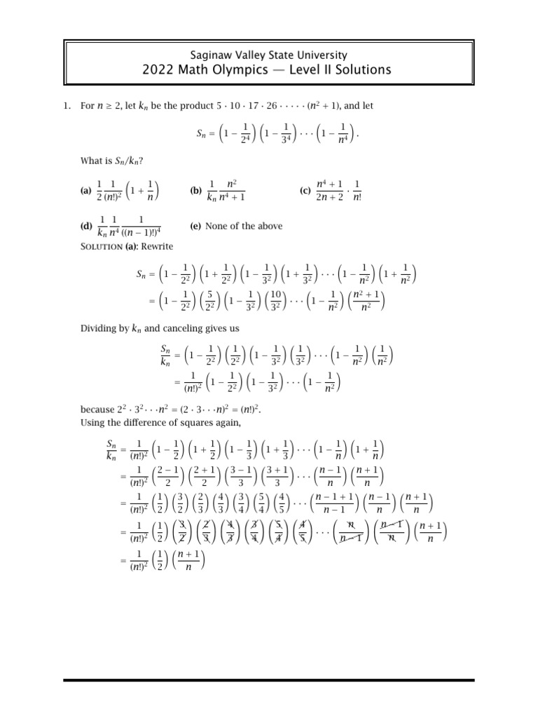 Level2 Solutions | PDF | Equations | Quadratic Equation