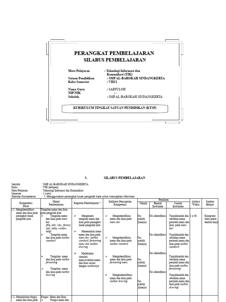 3 Silabus SMP Tik Wijaya | PDF