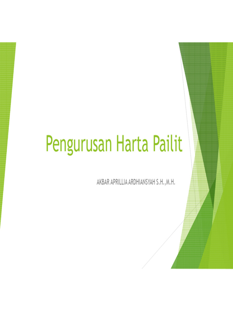 Pengurusan Harta Pailit | PDF