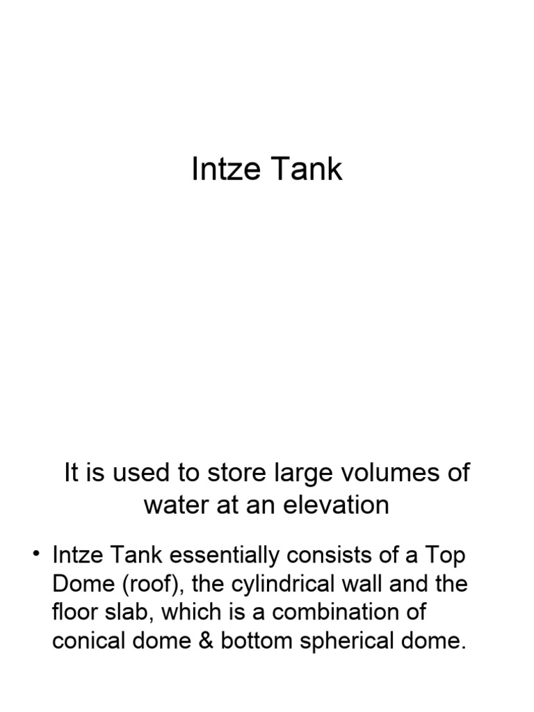Intze Tank | PDF | Beam (Structure) | Dome
