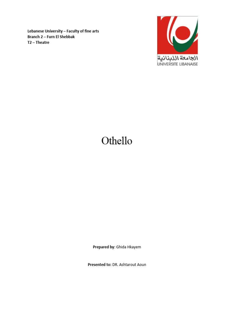 Othello Pdf Othello Iago