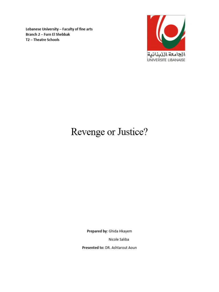 Revenge and Justice Finale | PDF | Hamlet | Revenge