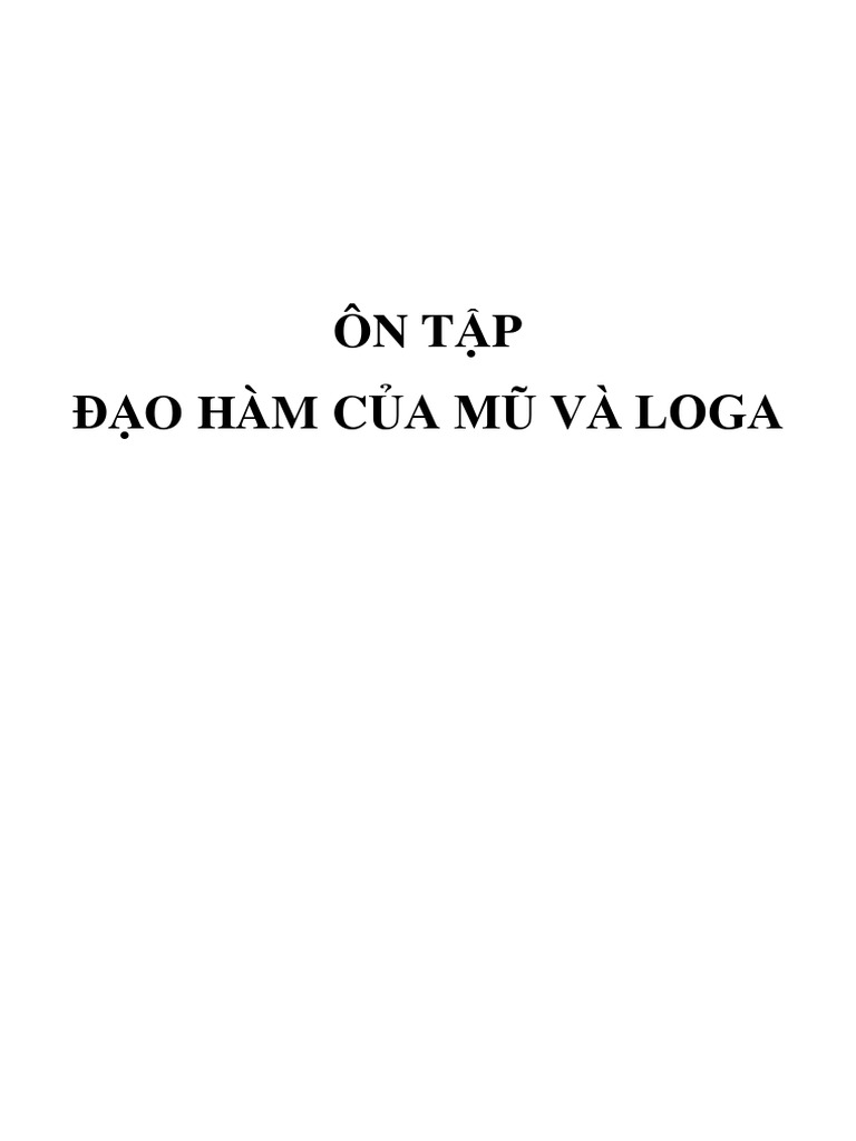 Live Đ o Hàm Mũ Và Loga | PDF