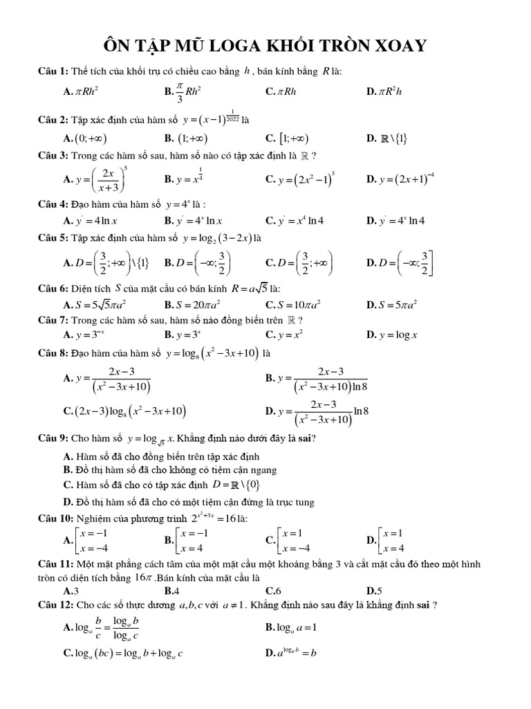 Live ôn tập mũ loga | PDF