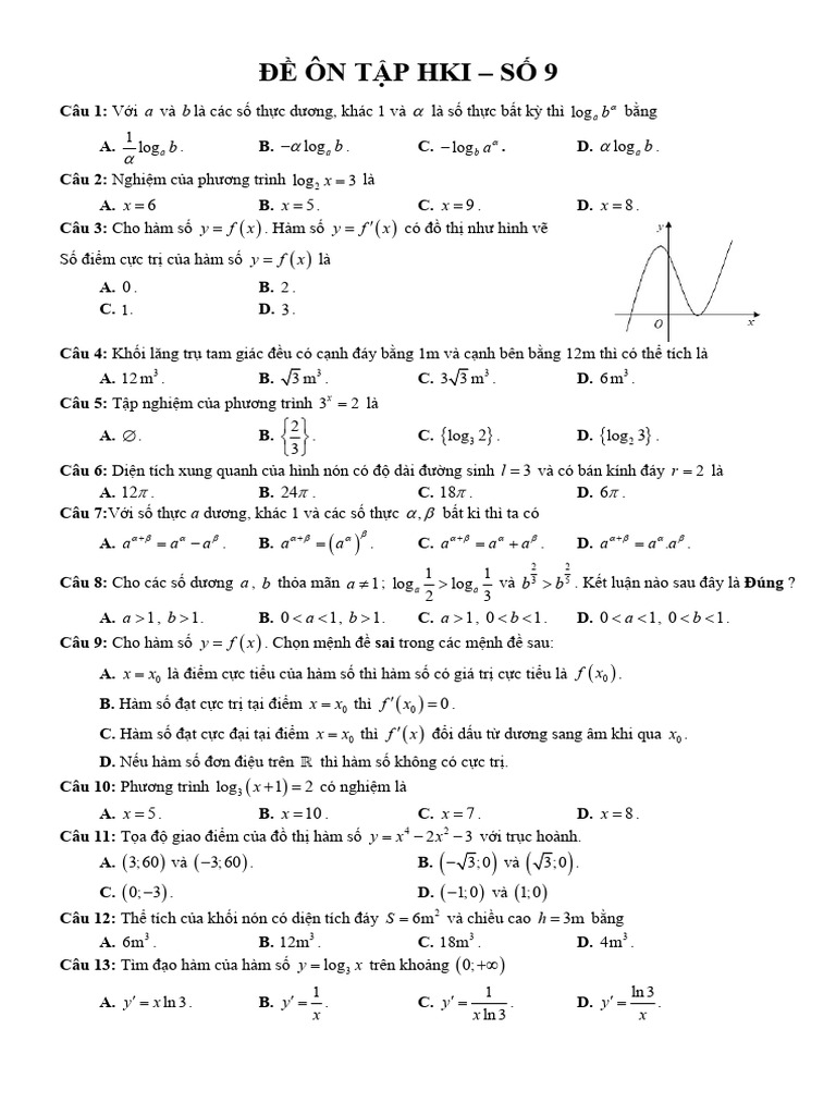 Đề Ôn Tập Hki Số 9 | PDF