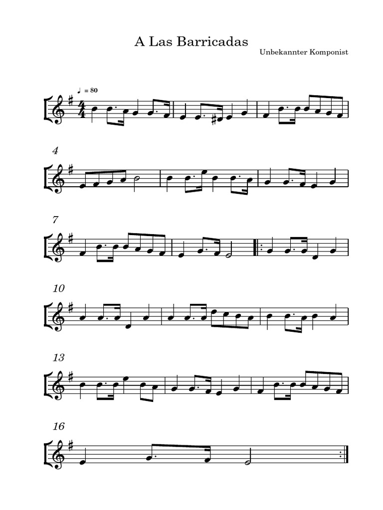 A Las Barricadas Sheet Music | PDF