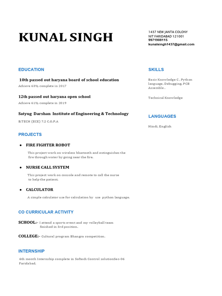 Kunal Resume | PDF