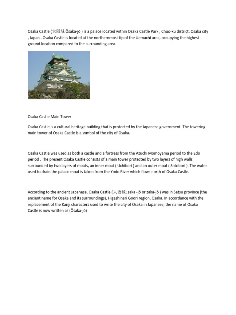 Osaka Castle | PDF | Social Science