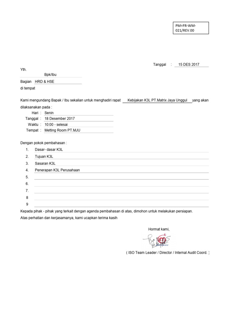 B. Bukti Sosialisasi Kebijakan k3l | PDF | Teknologi & Rekayasa