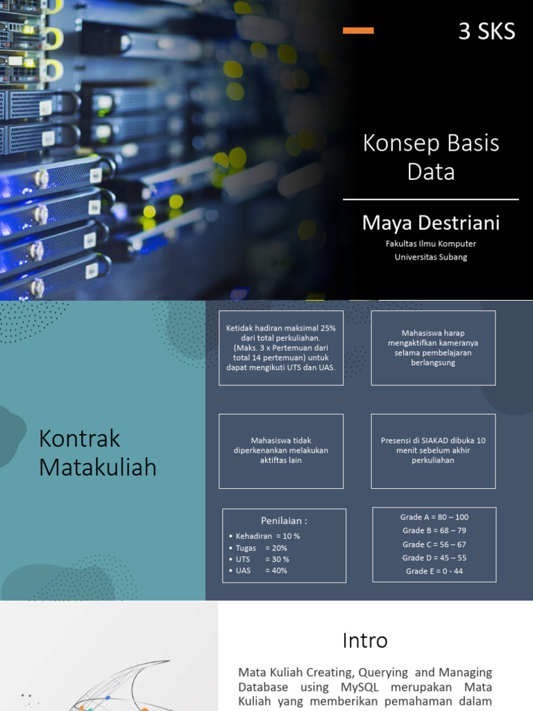 Pertemuan 1 - Aturan Perkuliahan Dan Konsep Basis Data | PDF