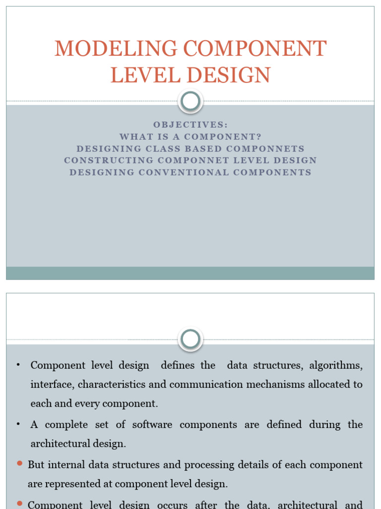 Modeling Componnet Level Design (2) - STUDENT | PDF | Component Based Software Engineering ...